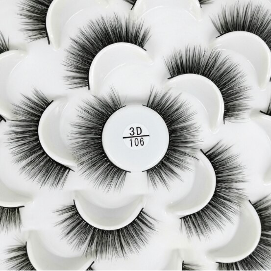 Set 10 perechi gene false, 3D, Reutilizabile, Negru - eMAG.ro