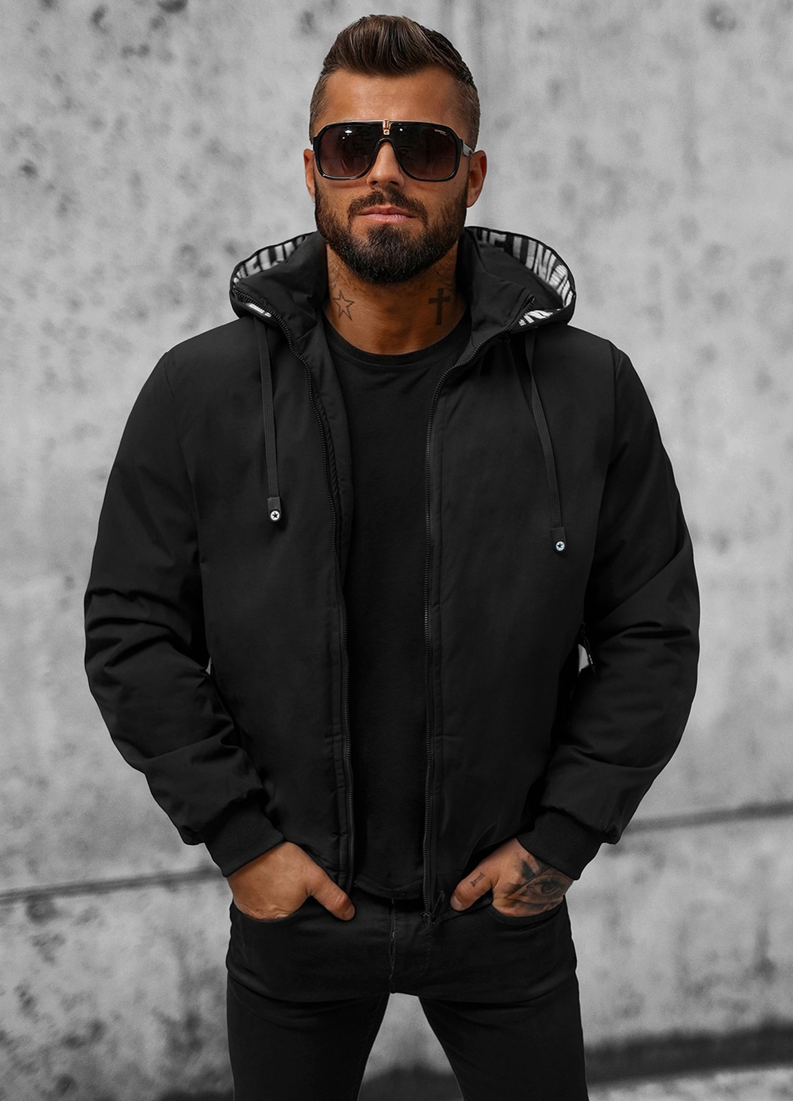 Jacheta de barbati neagra OZONEE JS/5M3111/392 XXL - eMAG.ro