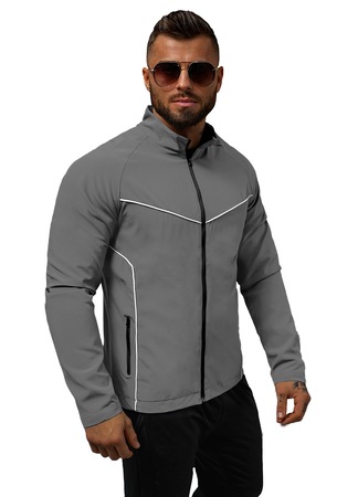 Jacheta de primavara barbati gri OZONEE JS/M10302 XXL - eMAG.ro