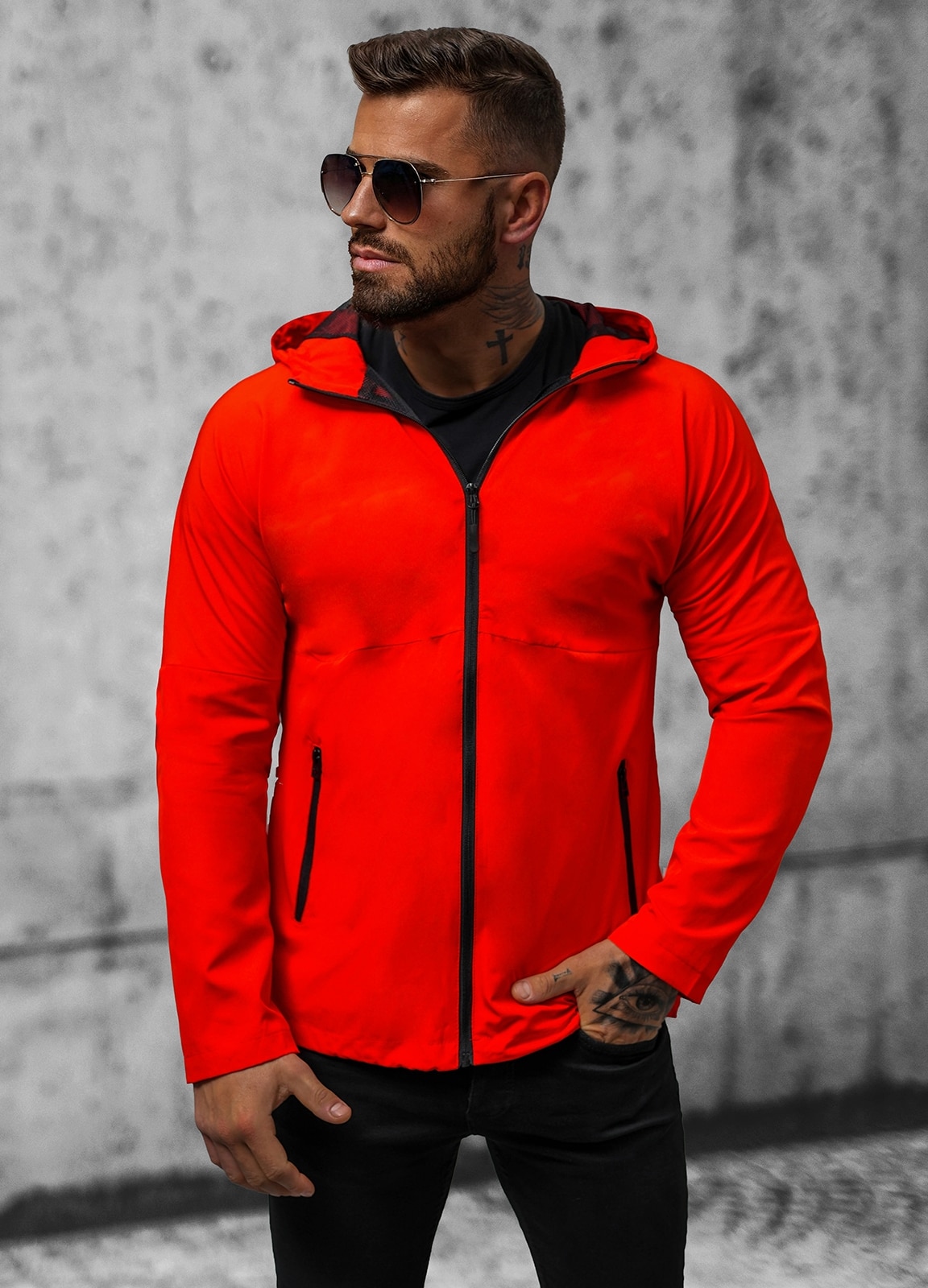Jacheta de primavara barbati rosie OZONEE JS/HM144/5 XL - eMAG.ro