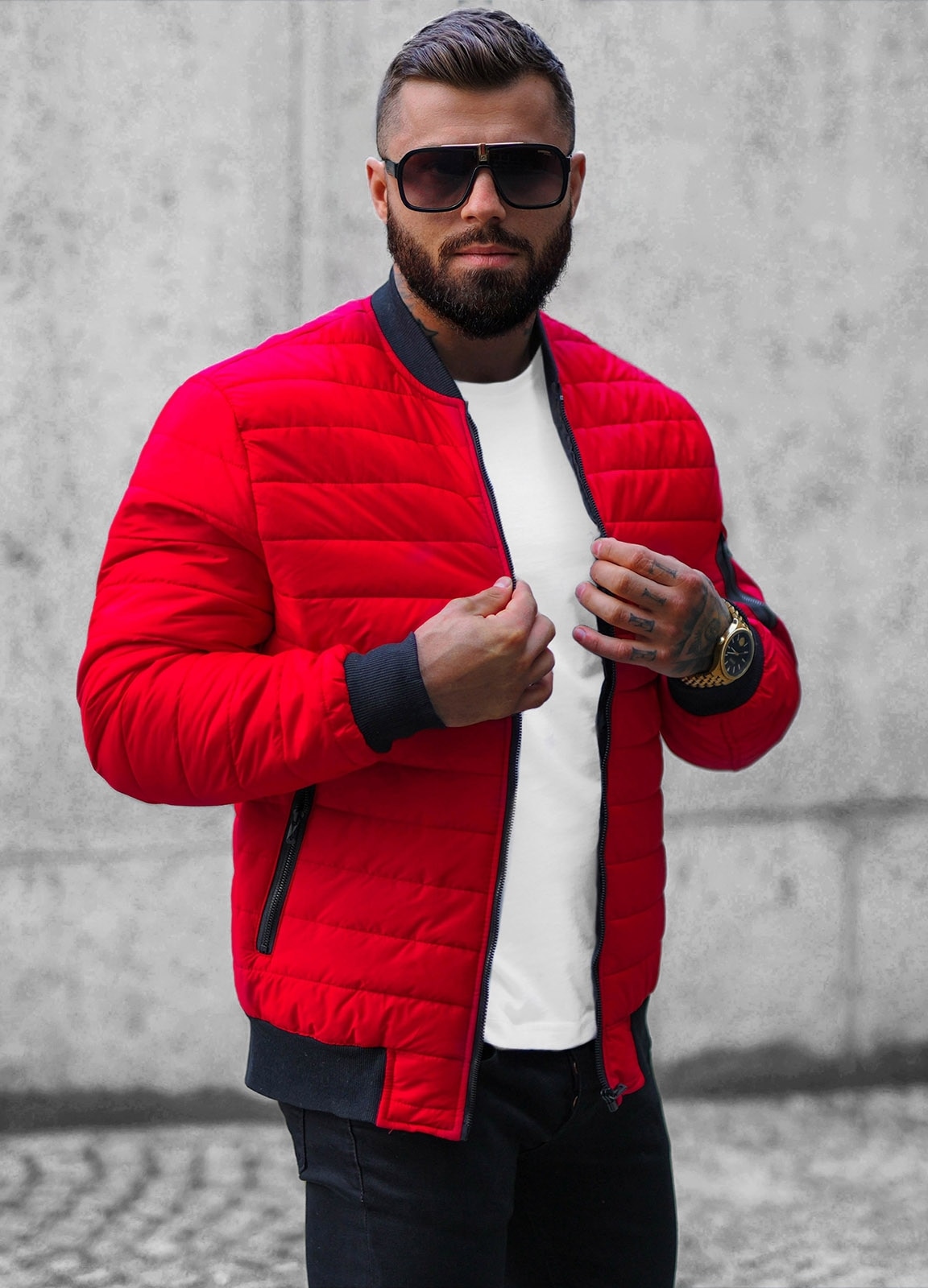 Jacheta barbati rosie OZONEE JS/MY02Z L - eMAG.ro