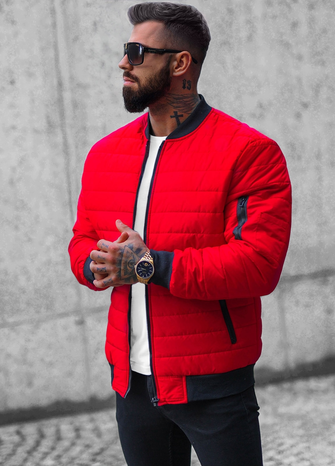 Jacheta barbati rosie OZONEE JS/MY02Z L - eMAG.ro