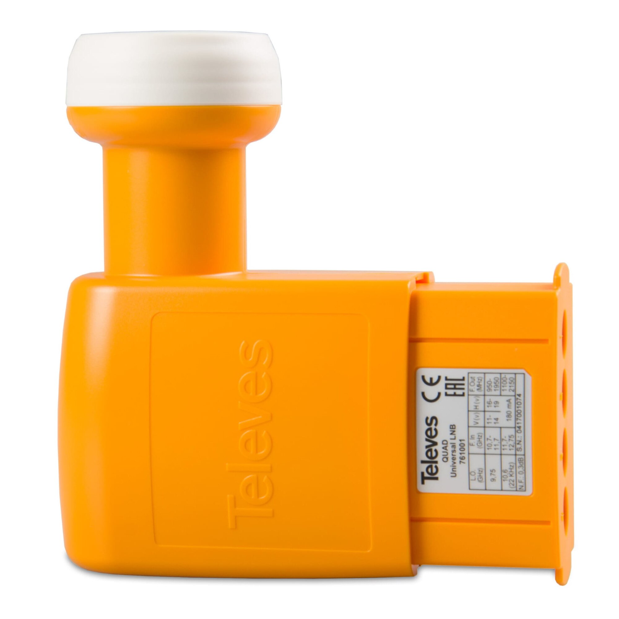 Quad universal Televes, LNB cu alimentare, Portocaliu/Alb - eMAG.ro