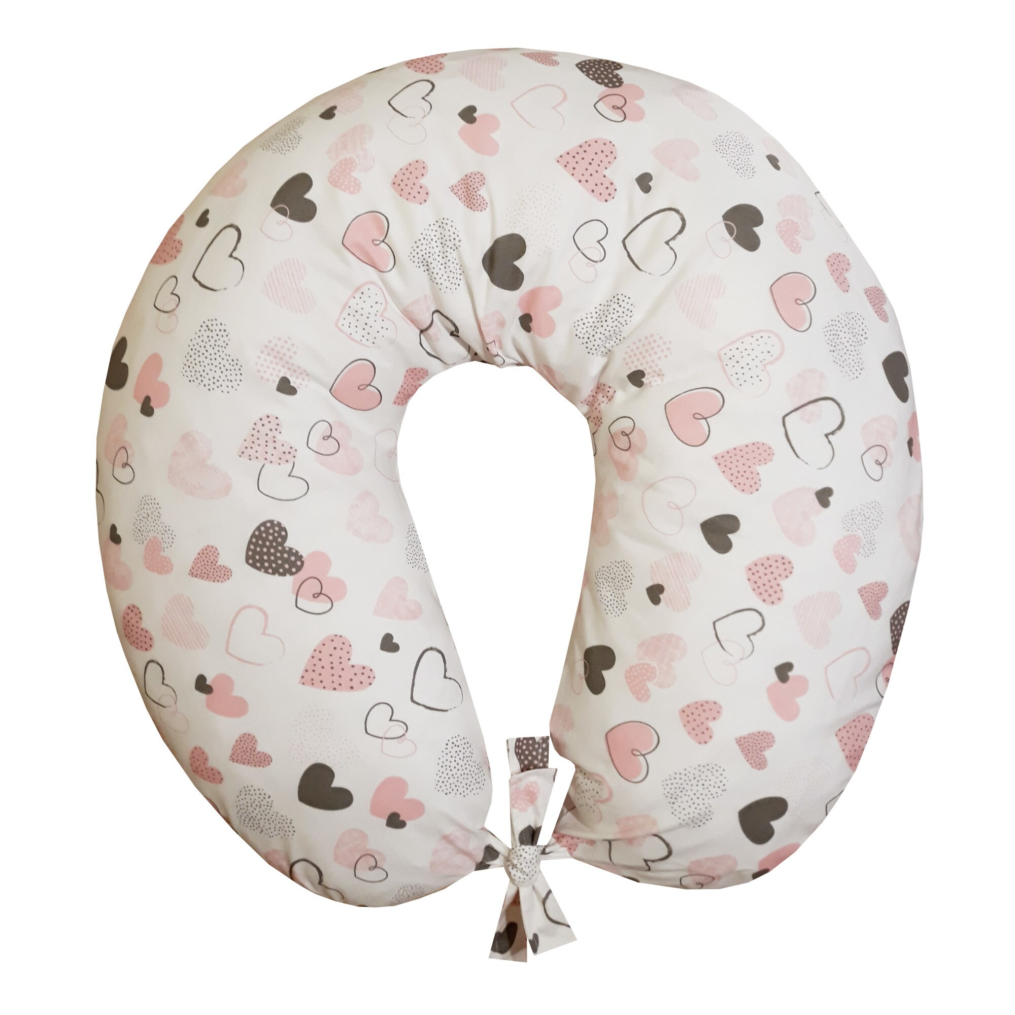 Perna de alaptat cu husa detasabila Inimioare roz - eMAG.ro