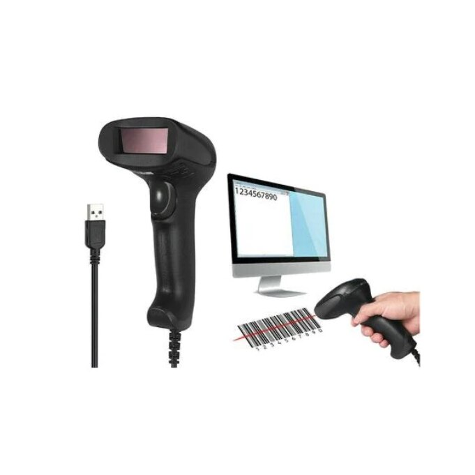 Scanner Coduri de Bare 1D Saiconcept cu Cablu USB, Negru - eMAG.ro