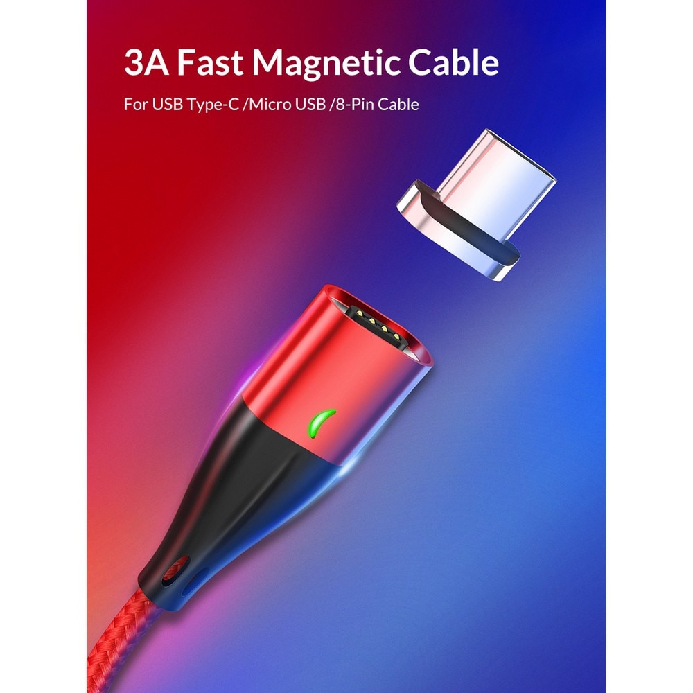 Cablu USB Magnetic 3-in-1 WPOWER QC3. 3A, 1.0m, Lighting / Type-C ...