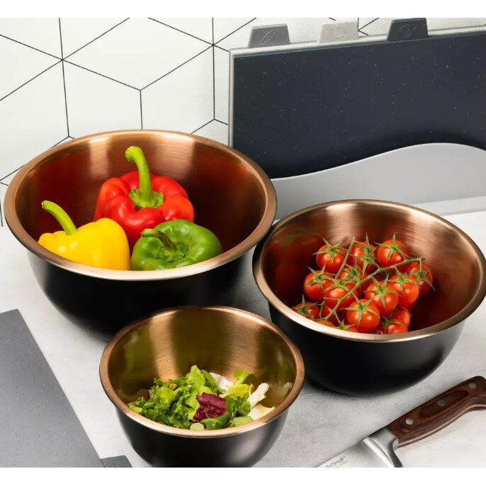 Boluri, inox, negru, set de 3 piese 1,6 l, 3 l si 5 l, Klausberg - eMAG.ro
