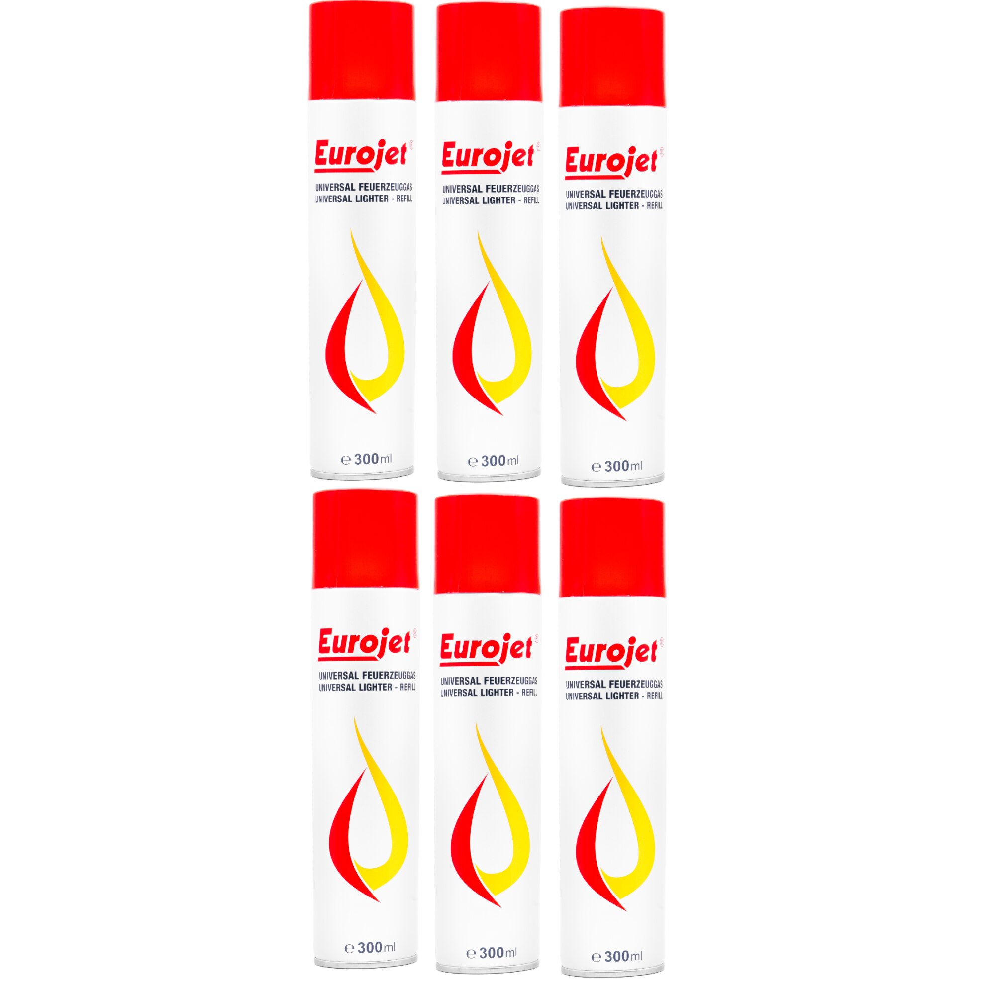 Set 6 canistre gaz pentru bricheta, Eurojet, 300 ml, Alb - eMAG.ro
