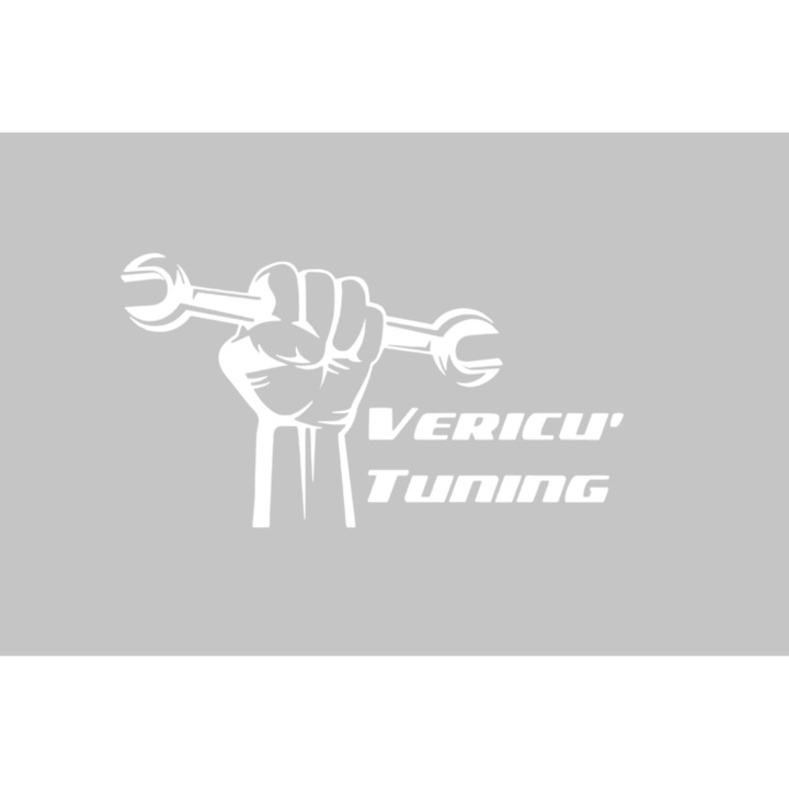 Sticker Vericu Tuning, alb, 20cm - eMAG.ro