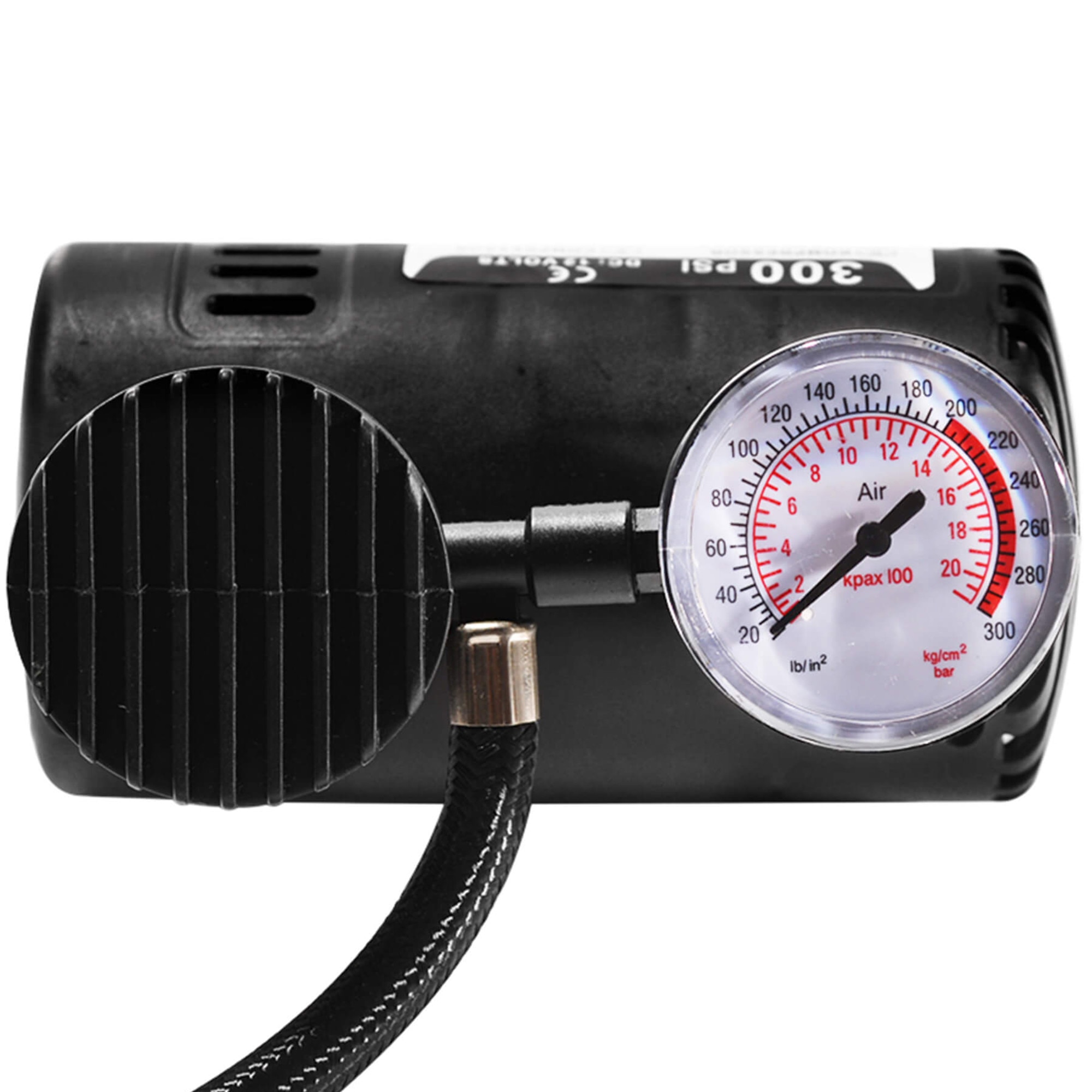 Автомобилен компресор, 12V, 300PSI, манометър, черен - eMAG.bg