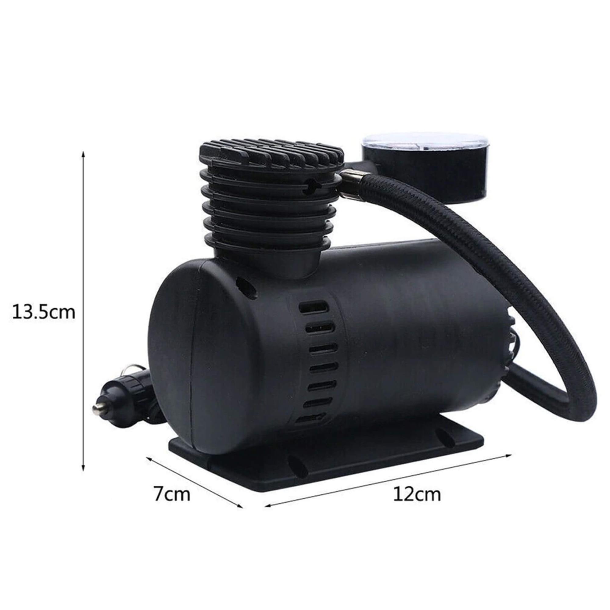 Автомобилен компресор, 12V, 300PSI, манометър, черен - eMAG.bg