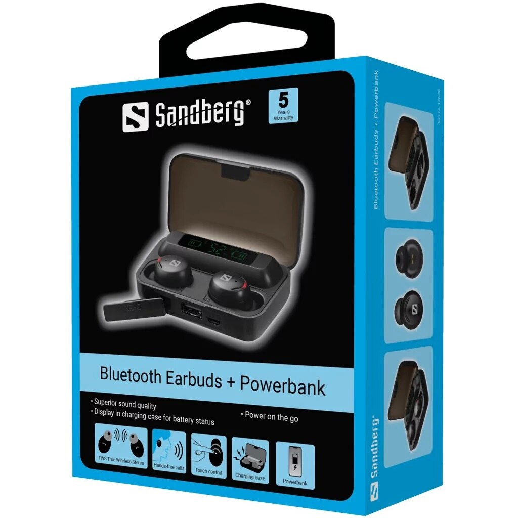 Bluetooth Tws слушалки за поставяне в ушите 126 38 Sandberg цифров