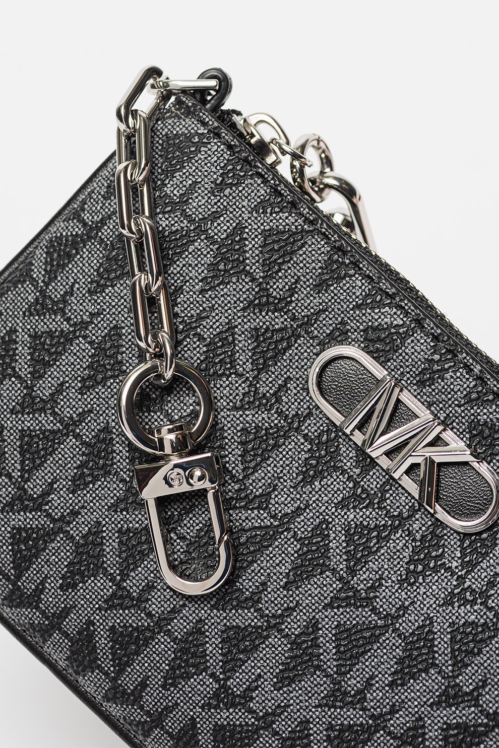Michael Kors, Портмоне Parker с цип и лого, Черен, Бял - eMAG.bg