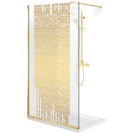 Paravan dus walk-in Aqua Roy ® Gold, model Rain auriu, sticla 8 mm mata ...