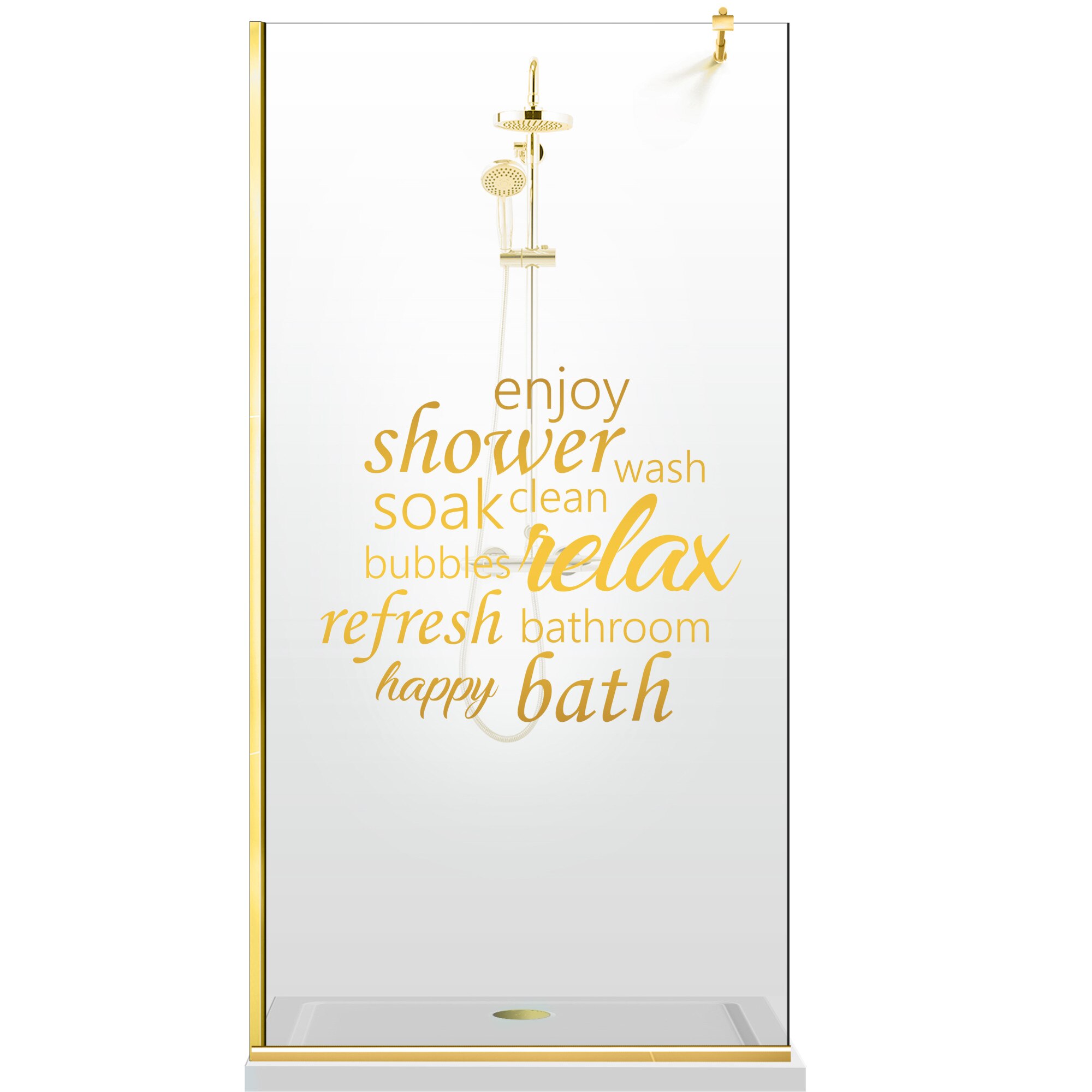 Paravan dus walk-in Aqua Roy ® Gold, model Relax auriu, sticla 8 mm ...