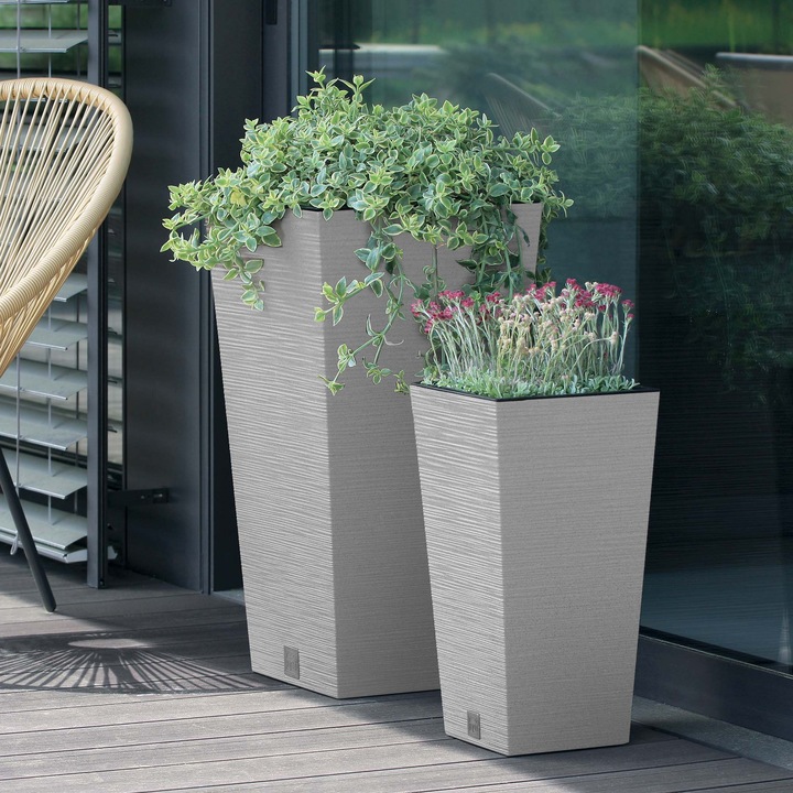 Ghiveci Inalt Decorativ Pentru Floricu Insertie, Prosperplast, Eco Wood ...