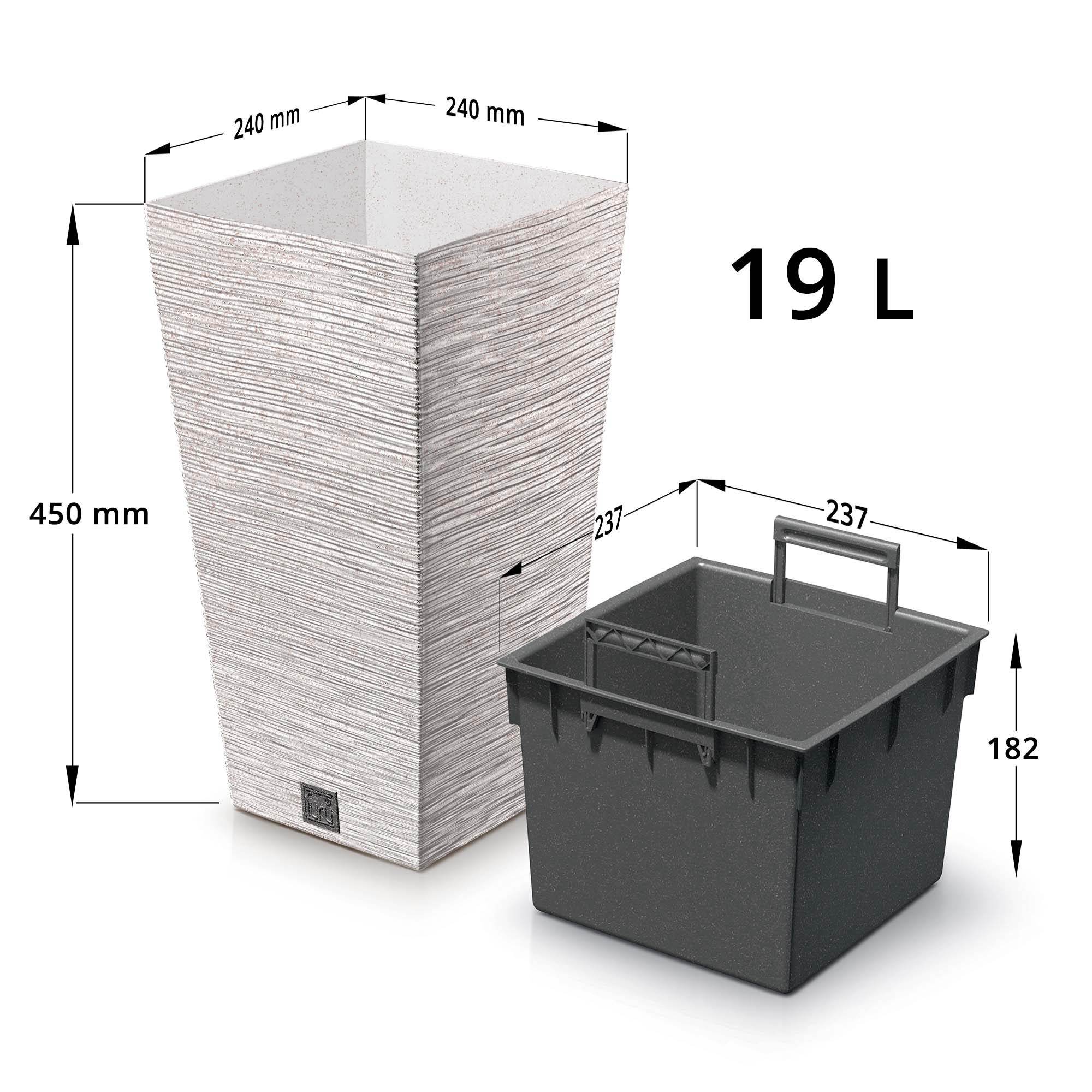 Ghiveci Inalt Decorativ Pentru Floricu Insertie, Prosperplast, Eco Wood ...