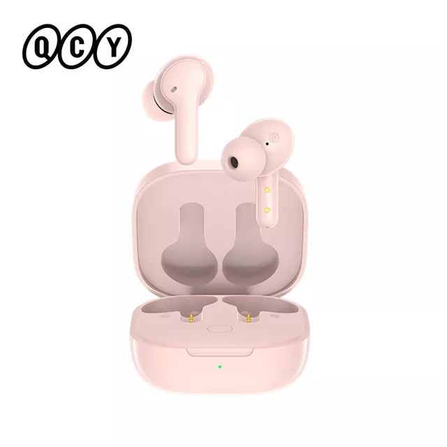 Безжични Слушалки QCY T13, Bluetooth 5.1, с тъч контрол, Pop-up, App, Водоустойчиви, Розови ...