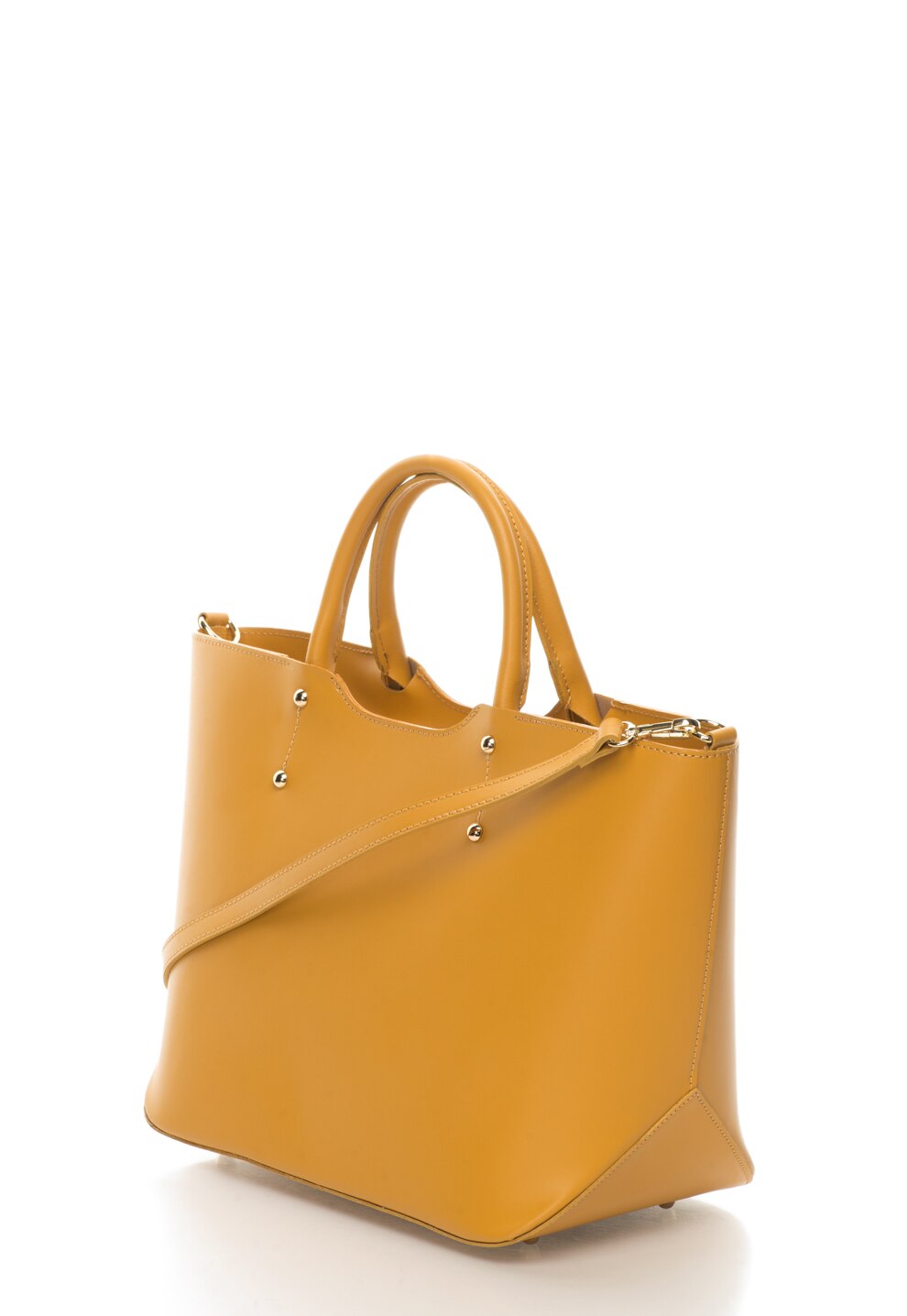 Zee Lane Collection Тъмножълта чанта с детайли в златисто - eMAG.bg