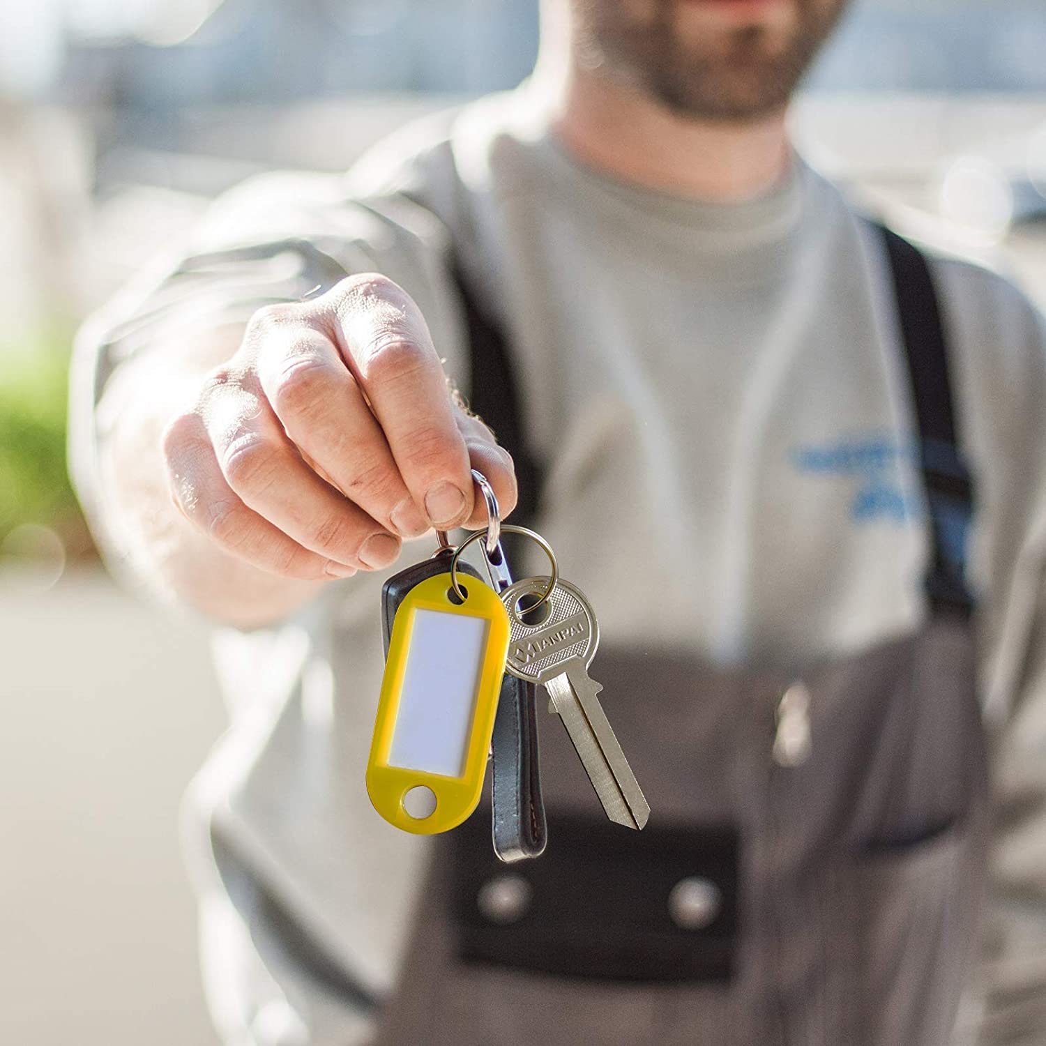 Set 6 brelocuri cu eticheta, Plastic/Otel inoxidabil, Multicolor - eMAG.ro