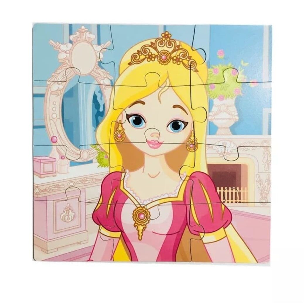 Set 4 puzzle din lemn - Printese si printi, 48 piese - eMAG.ro