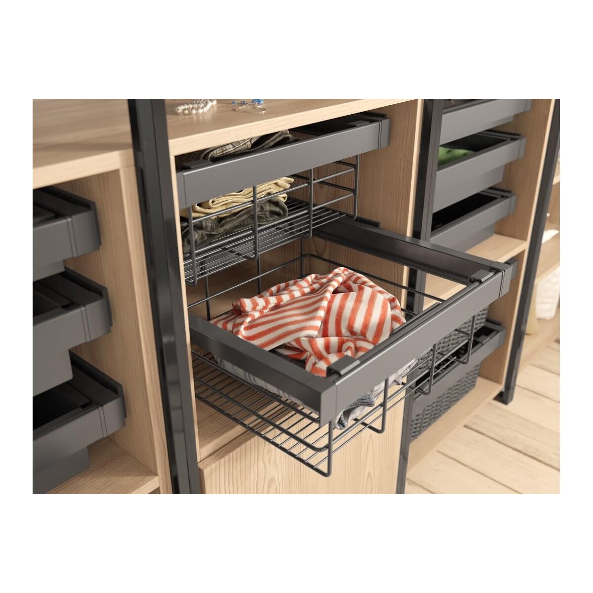 Cos dressing ELITE 800 mm, metalic, soft close, antracit - eMAG.ro