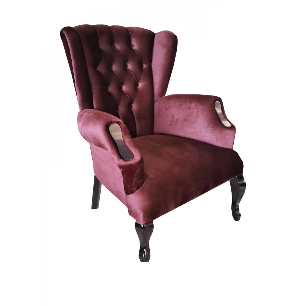 Fotoliu fix Mancester, catifea, rosu inchis, L85xl75xh110 cm - eMAG.ro