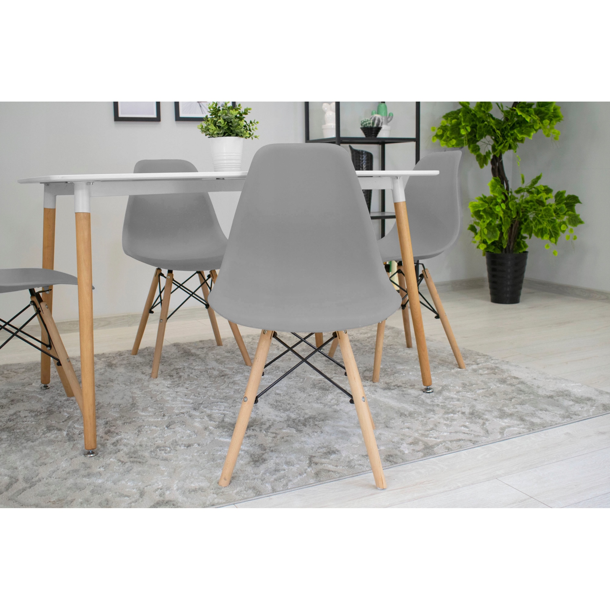 Scaun dining Scandinav pentru bucatarie, 38x42x82cm, gri - eMAG.ro