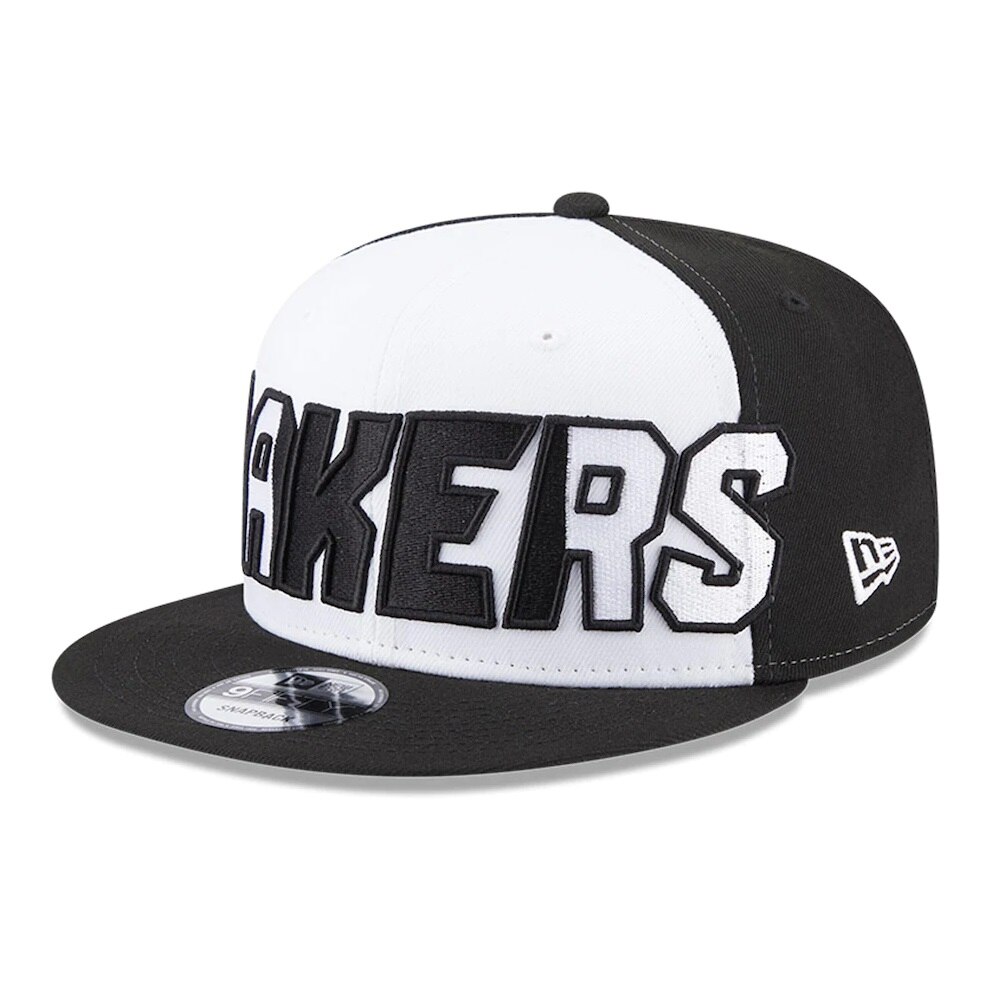 Sapca New Era ajustabila cu cozoroc plat si logo LA Lakers, Negru, 55 ...