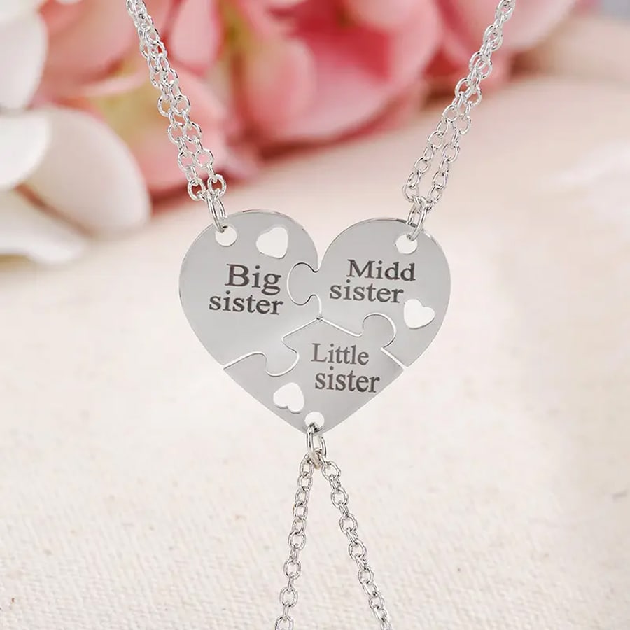 Set 3 lantisoare model puzzle pentru mama si fice - eMAG.ro