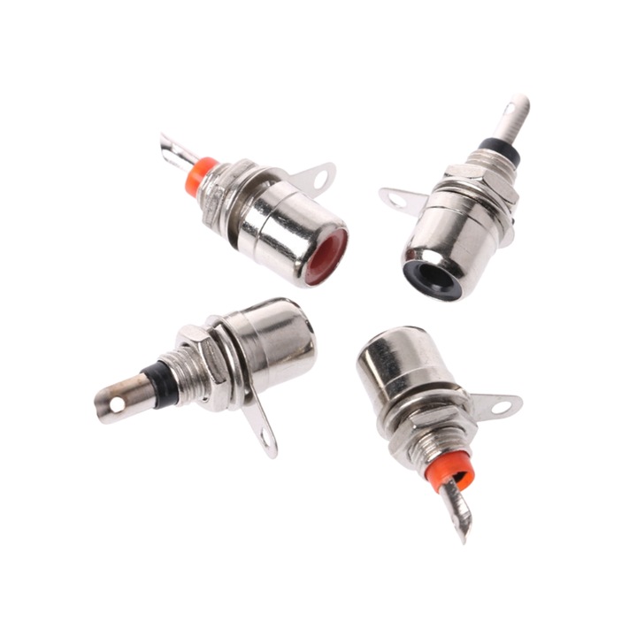 Set 4x Conectori RCA, pentru Sunet, Boxe, Mufa, Amplificare, Rosu-Negru ...
