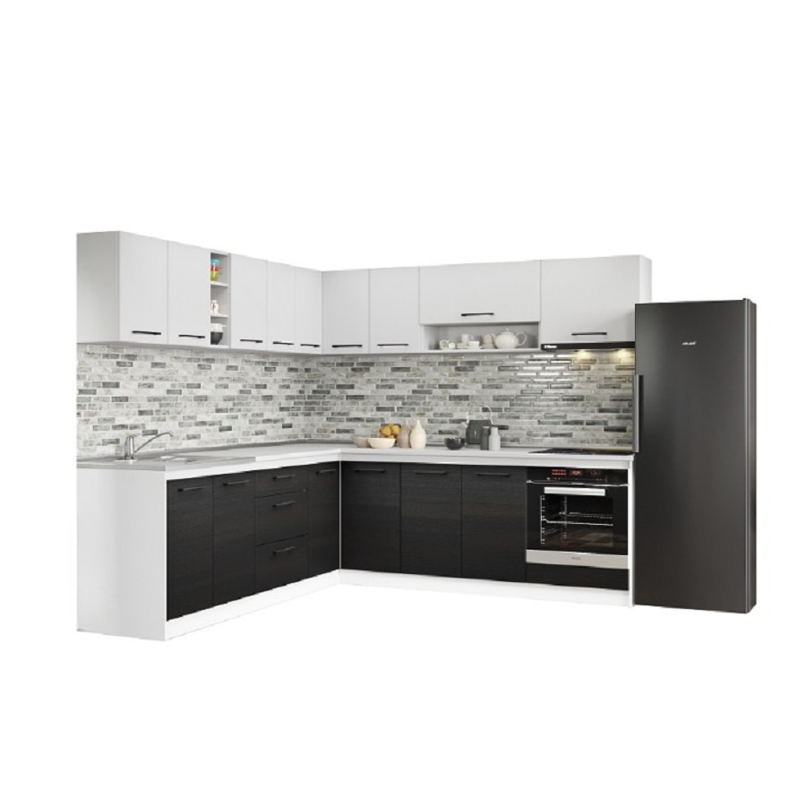 Set Mobila Bucatarie Colt, Mina Yang, Ferrara/Alb, C141, L 244/244 x A ...