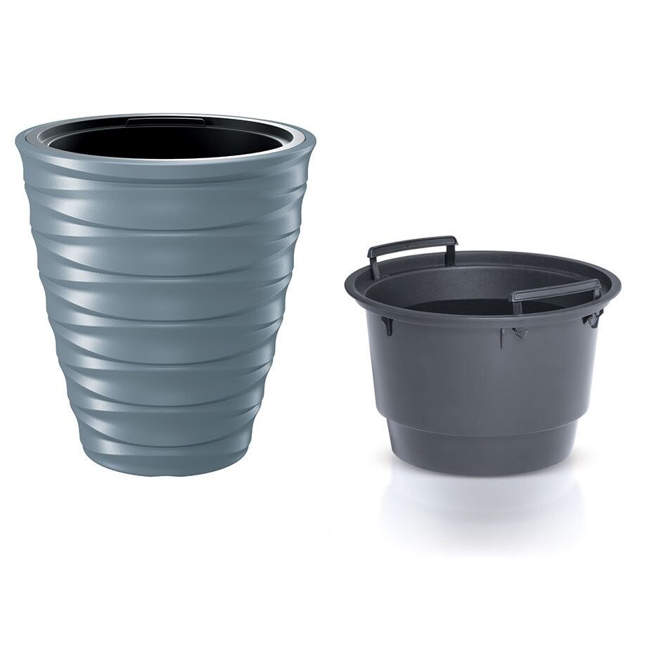 Ghiveci flori cu insertie Freze, Prosperplast, PVC, 29.9 x 32 cm, Gri ...