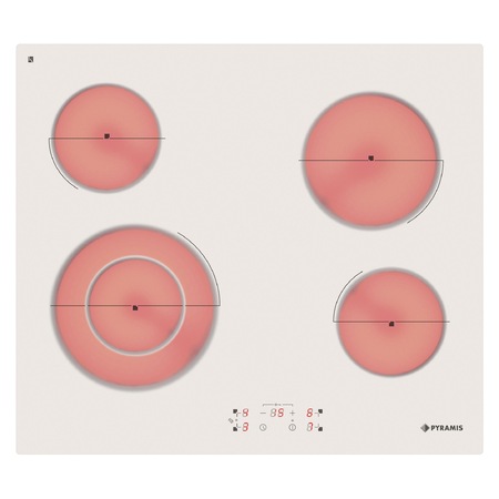 Plita electrica Pyramis PHC61510FMW, 5 zone de gatit, 9 trepte de putere, Touch Control, Timer ...