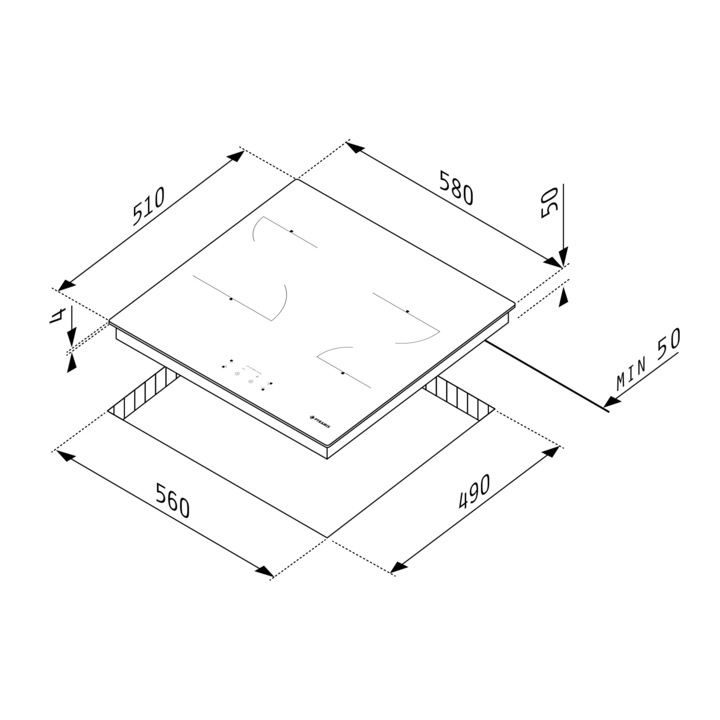 Plita electrica Pyramis PHC61410FMB, 4 zone de gatit, 9 trepte de ...
