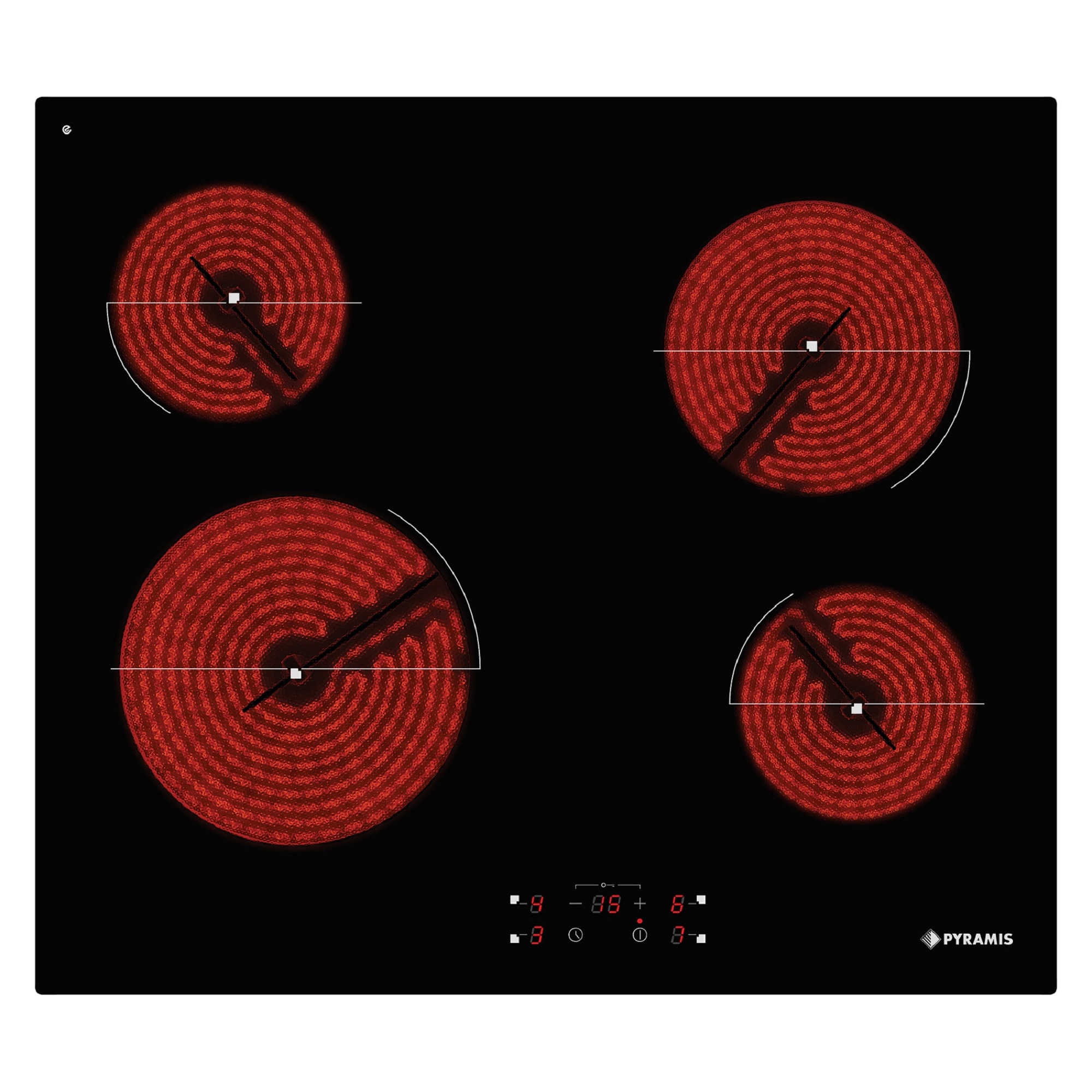 Plita electrica Pyramis PHC61430FMB, 4 zone de gatit, 9 trepte de ...