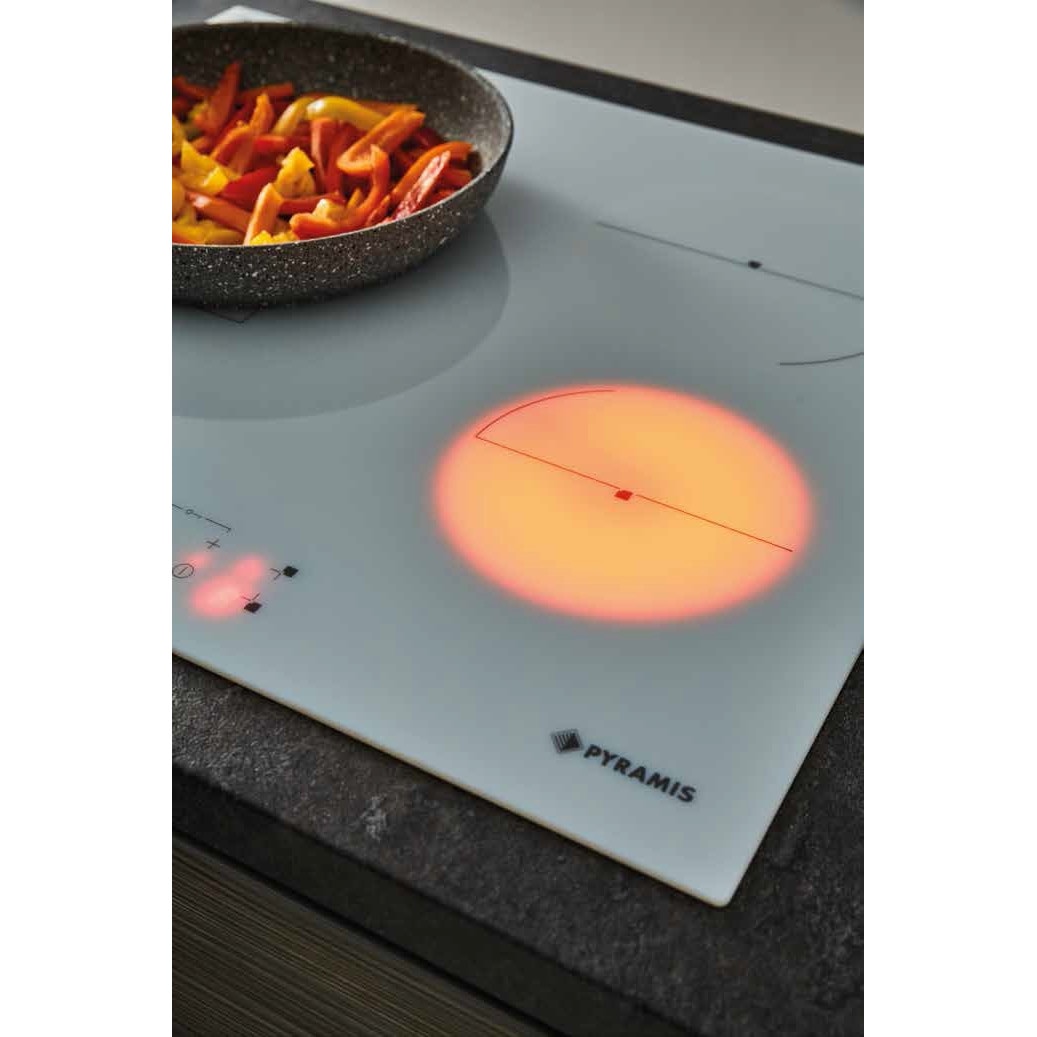 Plita electrica Pyramis PHC61510FMW, 5 zone de gatit, 9 trepte de putere, Touch Control, Timer ...