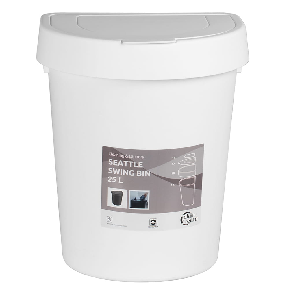 Кошче за боклук Plast Team, 25 L, Бяло - eMAG.bg