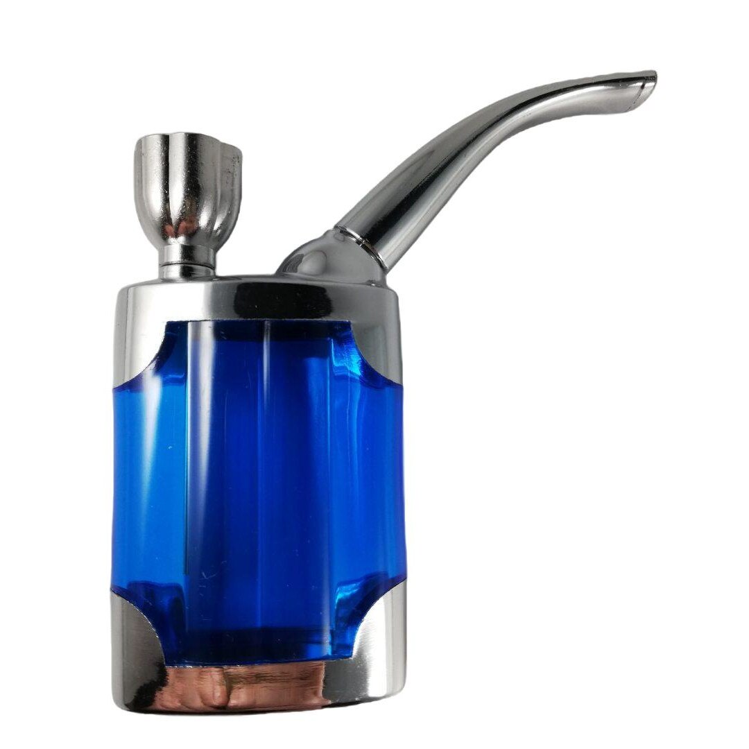 Bong pipa pentru fumat, Plastic/Metal, Albastru/Argintiu - eMAG.ro