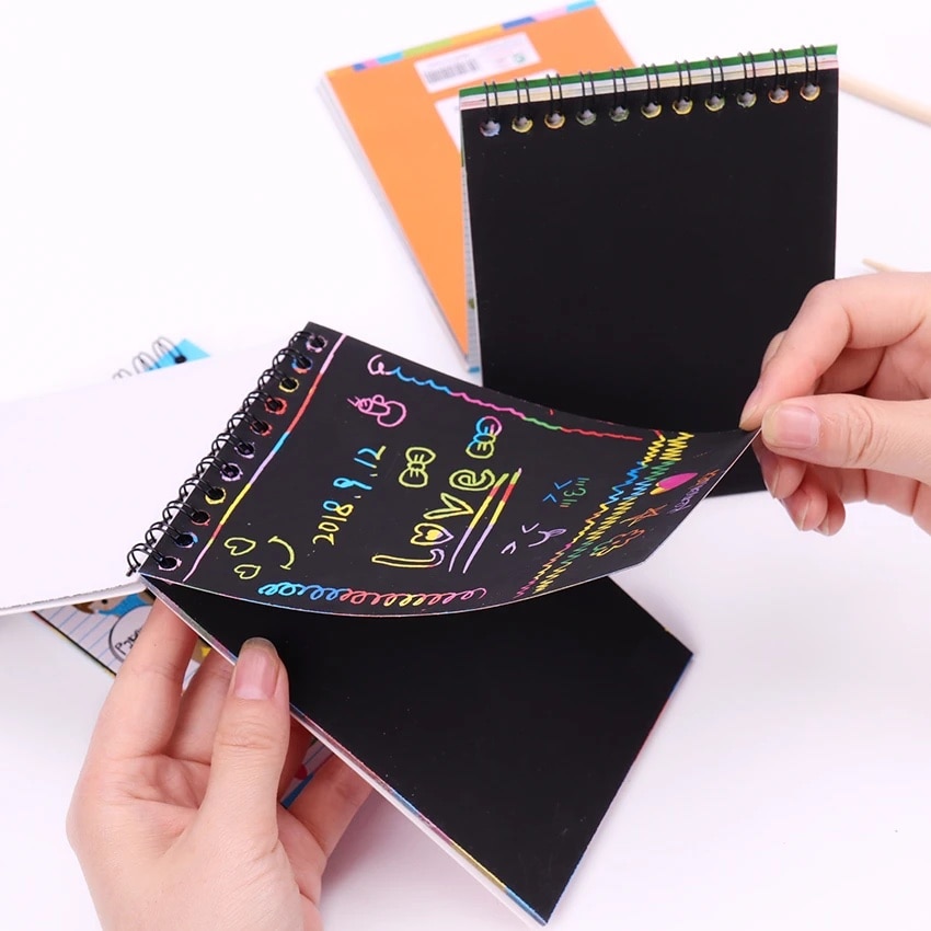 Caiet 10 Fise razuibile, Scratch Paper Note, Salestore.ro®, creion ...