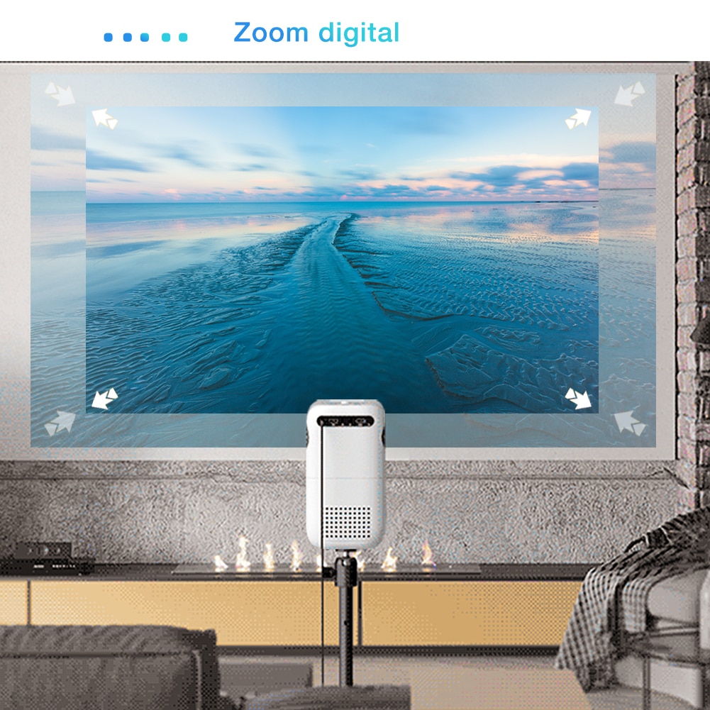 Videoproiector 1080p Nativ, FLZEN L1 Proiector WIFI 4500 Lumeni Difuzor ...