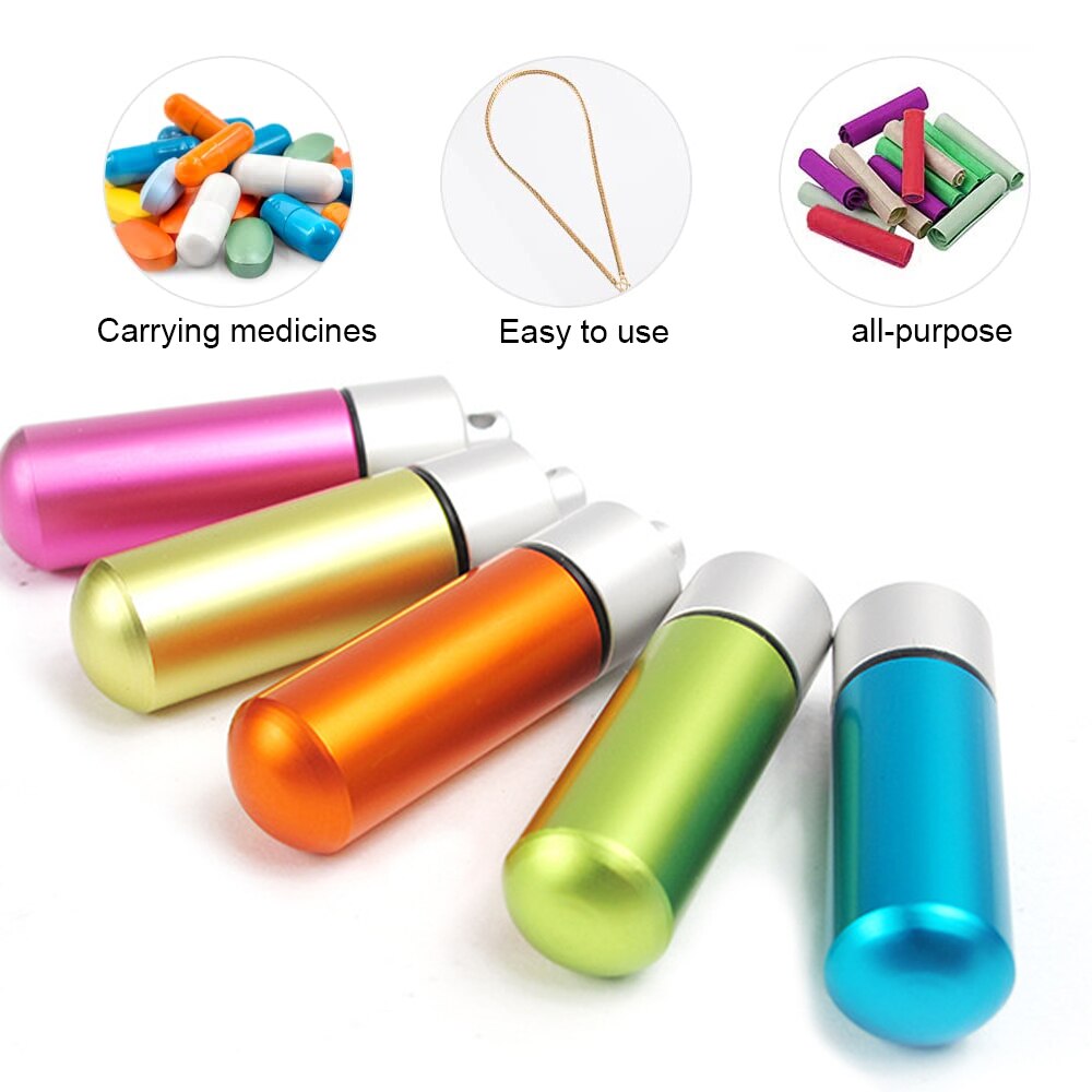 Set 5 cutii depozitare medicamente, Aluminiu, Rezistent la apa ...