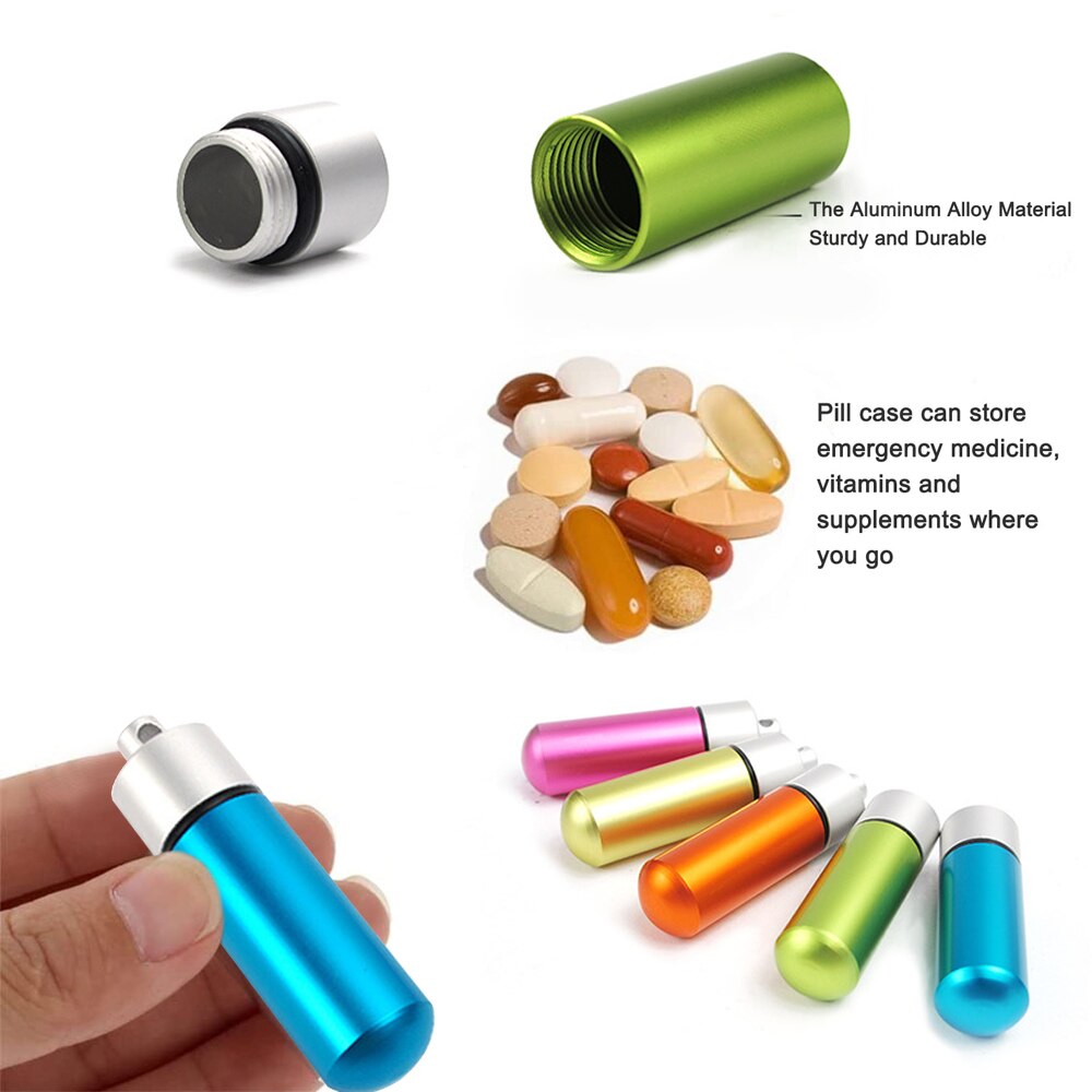 Set 5 cutii depozitare medicamente, Aluminiu, Rezistent la apa ...