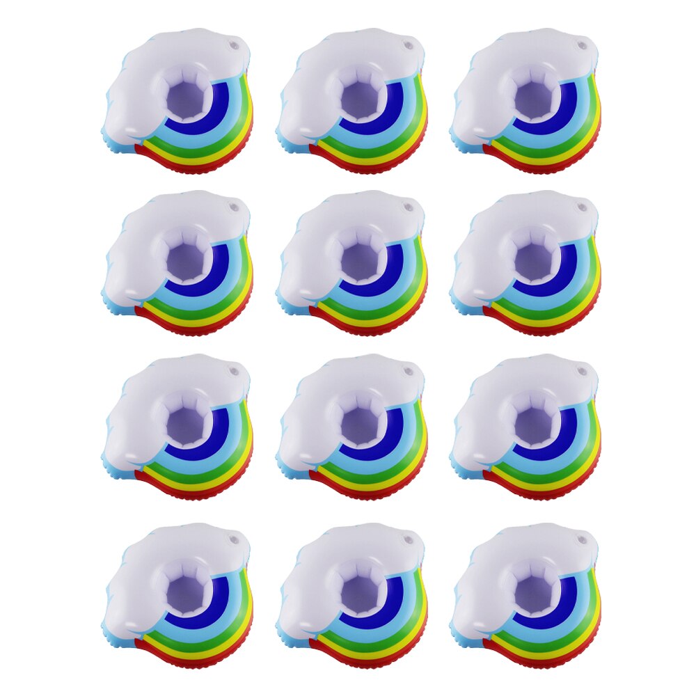 Set 12 suporturi pentru bauturi, Curcubeu, PVC, Gonflabile, Multicolor ...