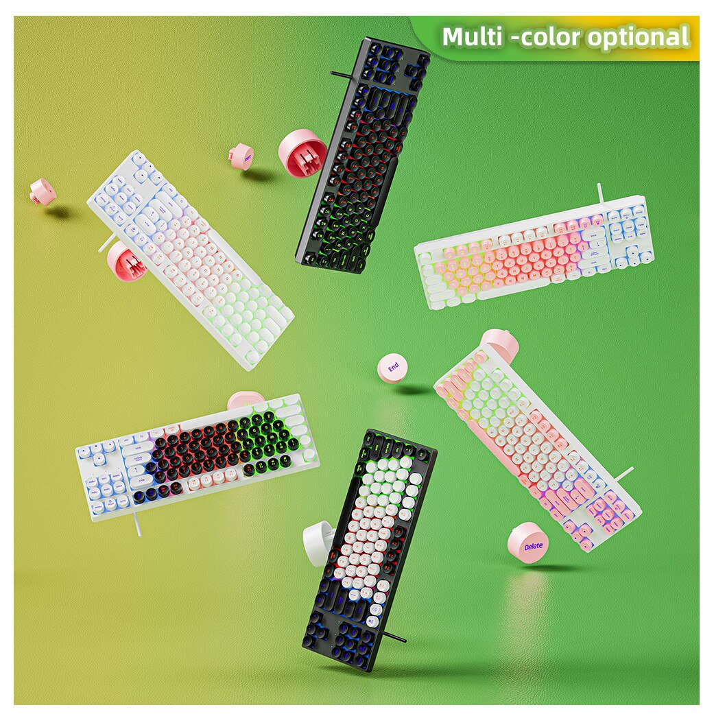 Tastatura gaming, DARK ALIEN, Mecanica, Iluminata, Negru/Alb - eMAG.ro