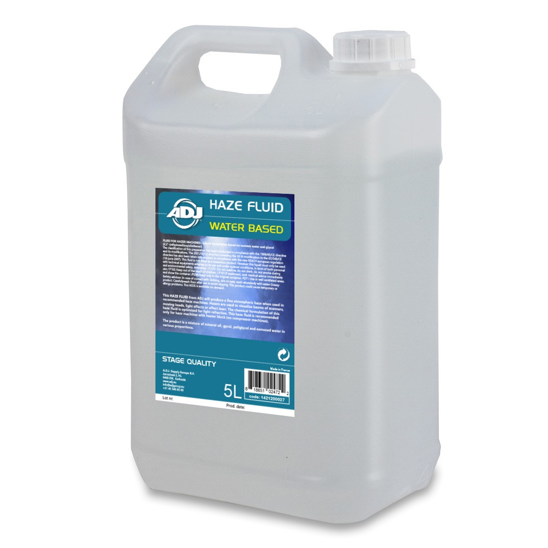 ADJ Haze Fluid water based 5l - Víz alapú hazer folyadék 5l - eMAG.hu
