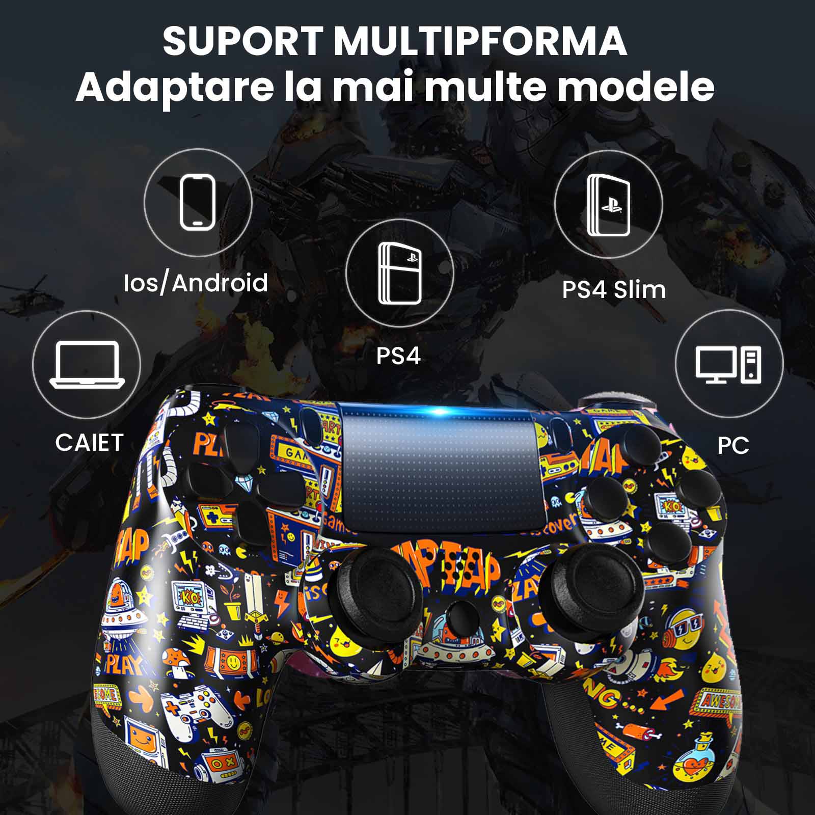 Controller wireless, Sundiguer, compatibil cu PS4/PS4 Pro/PS4 Slim/PC ...