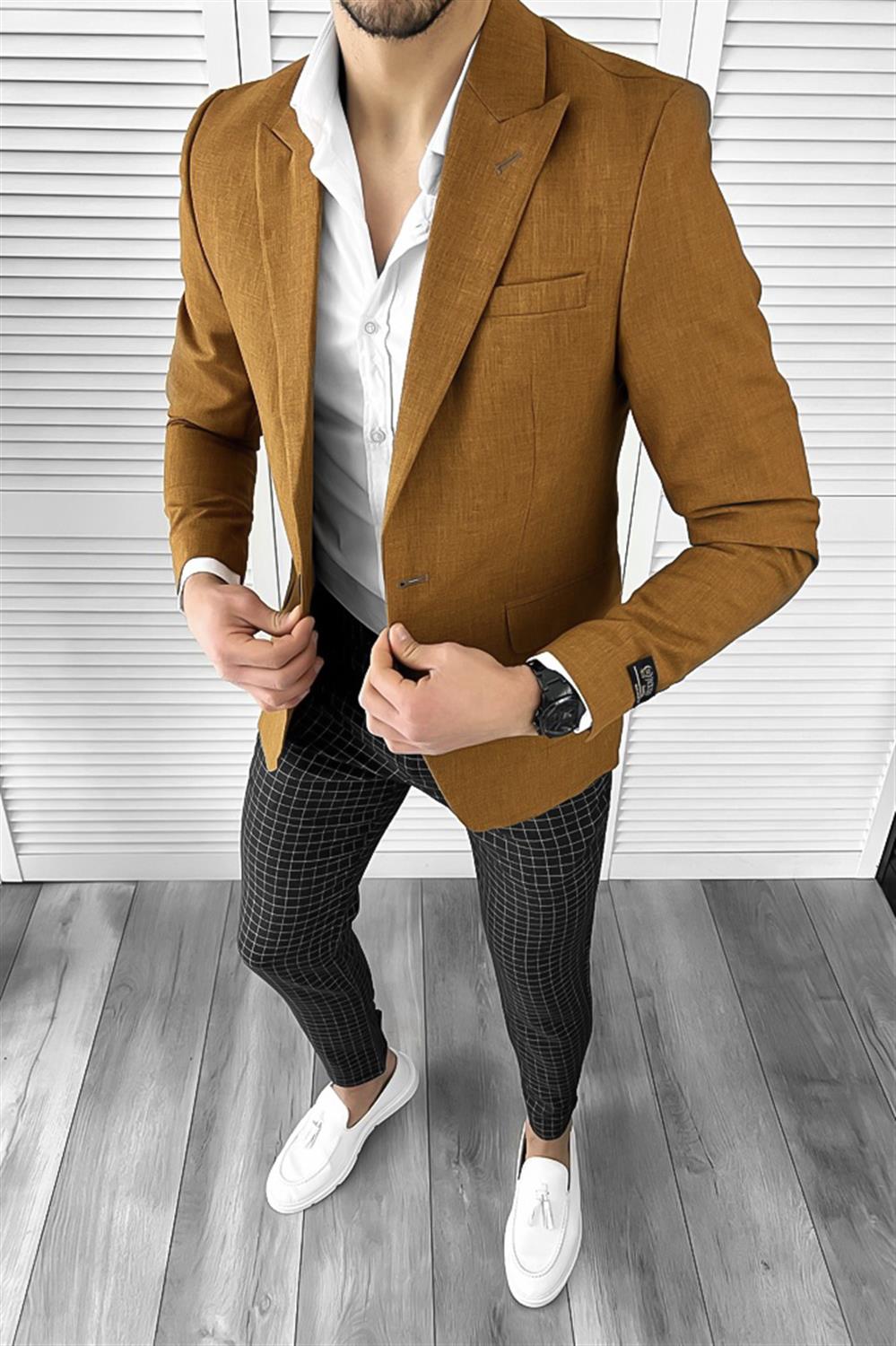 Sacou barbati, deHaine, elegant, 10270, maro, 52 EU - eMAG.ro