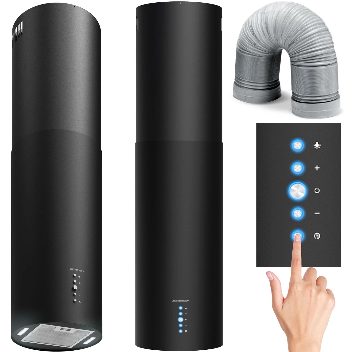 Островен Кухненски Аспиратор, Стоманен Корпус, 3 Степени, Led ...