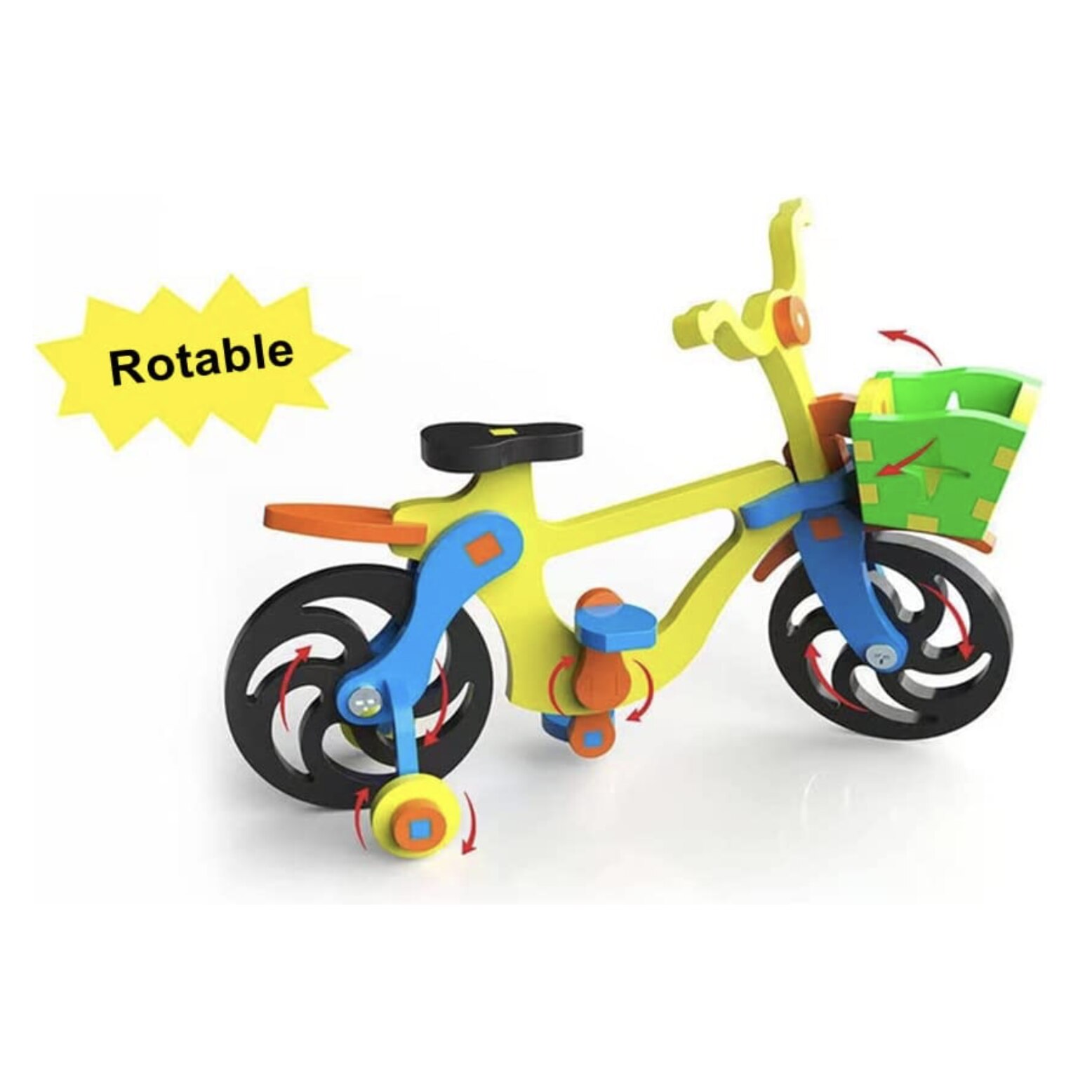 Puzzle 3D din lemn, pentru copii 6+, puzzle educativ, Bicicleta 32 ...
